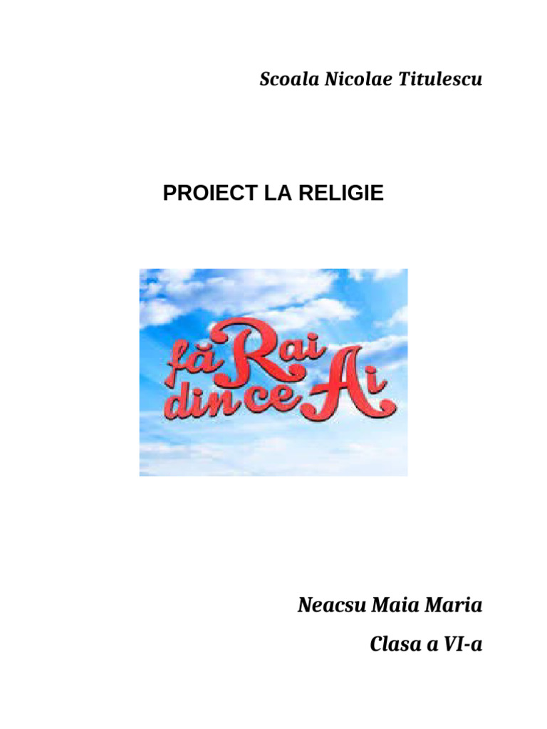Proiect Religie | PDF