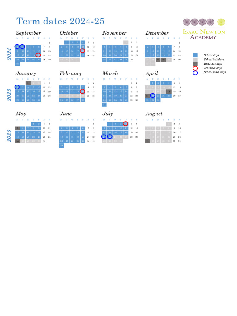 Ark INA Term Dates 2024-25 | PDF