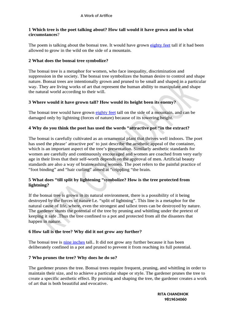 A Work of Artifice | PDF