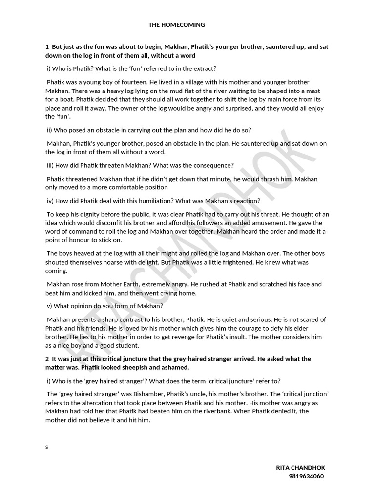 The Homecoming | PDF