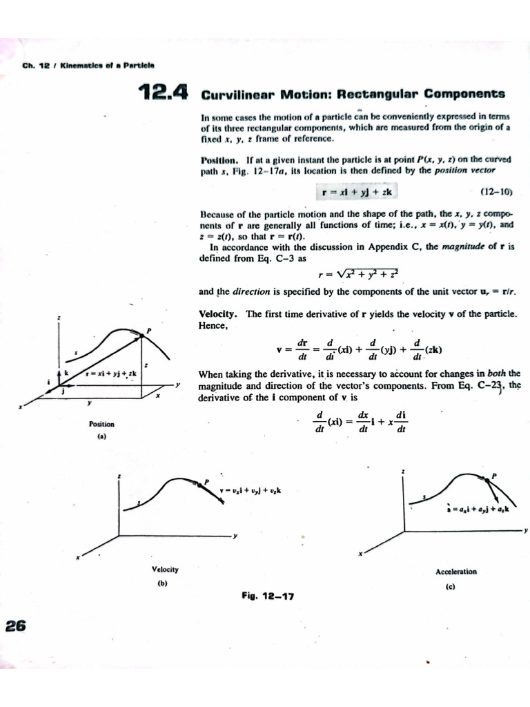 Curvilinear Motion Rectangular Components Projectile Motion | PDF