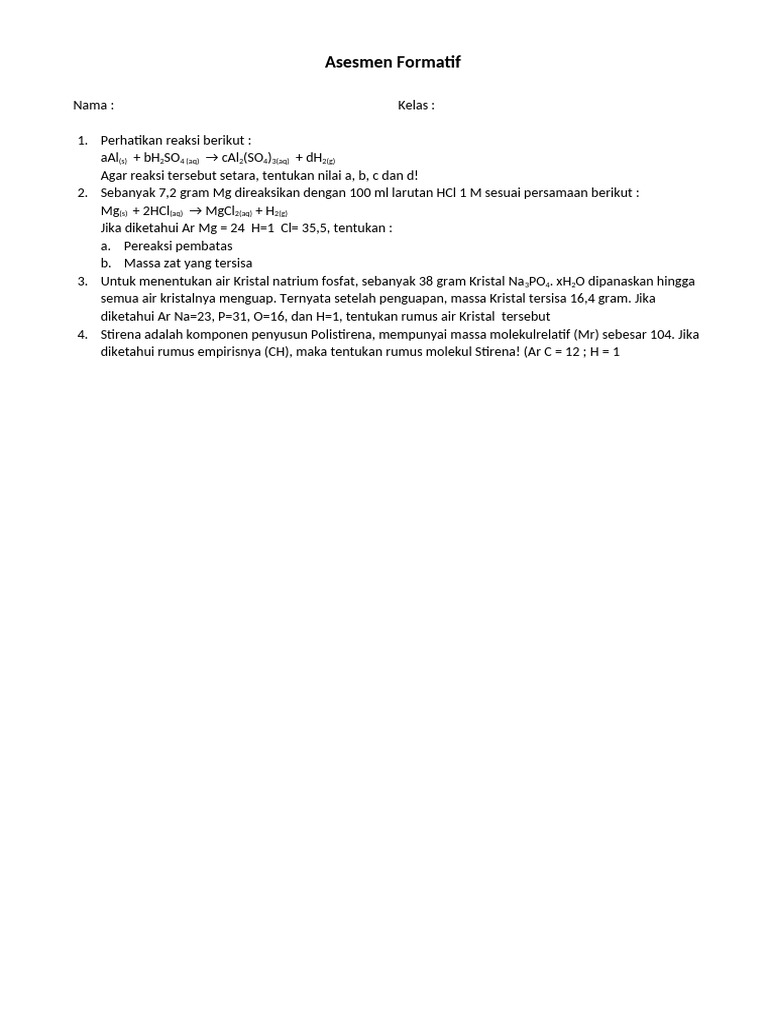 Asesmen Formatif | PDF