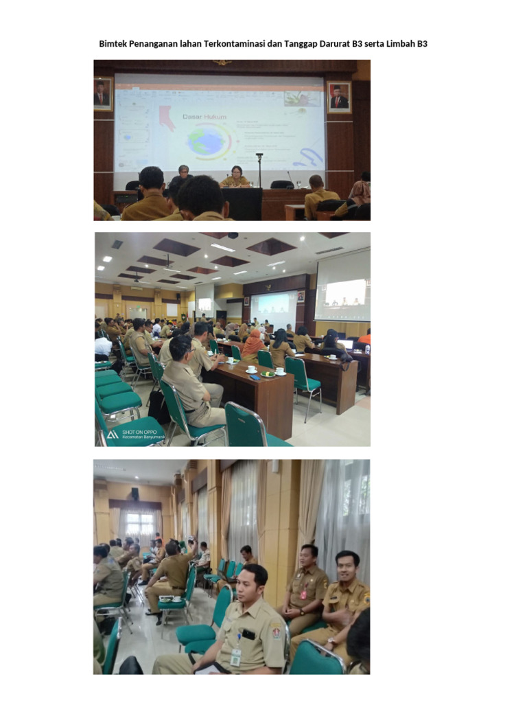Bimtek Penanganan Lahan Terkontaminasi Dan Tanggap Darurat B3 Serta Limbah B3 | PDF