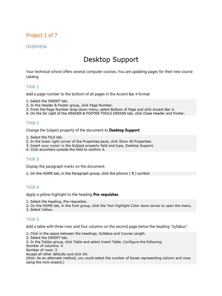 Mos Word 2016 - Core Practice Exam 2 Training | PDF