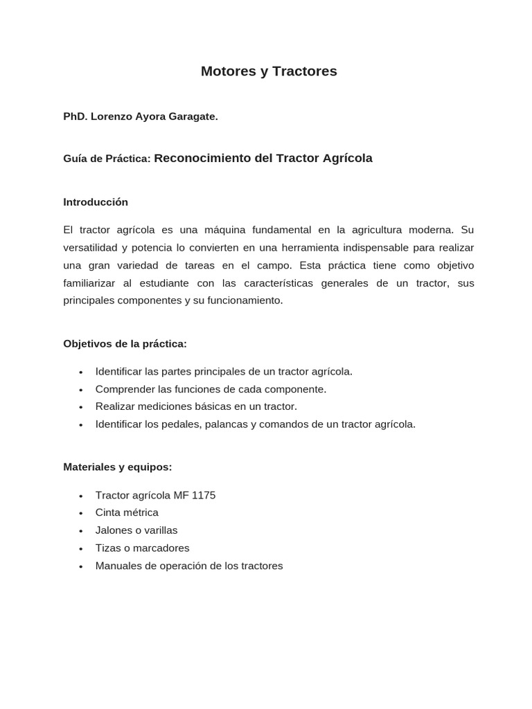 Motores y Tractores Guia P | PDF