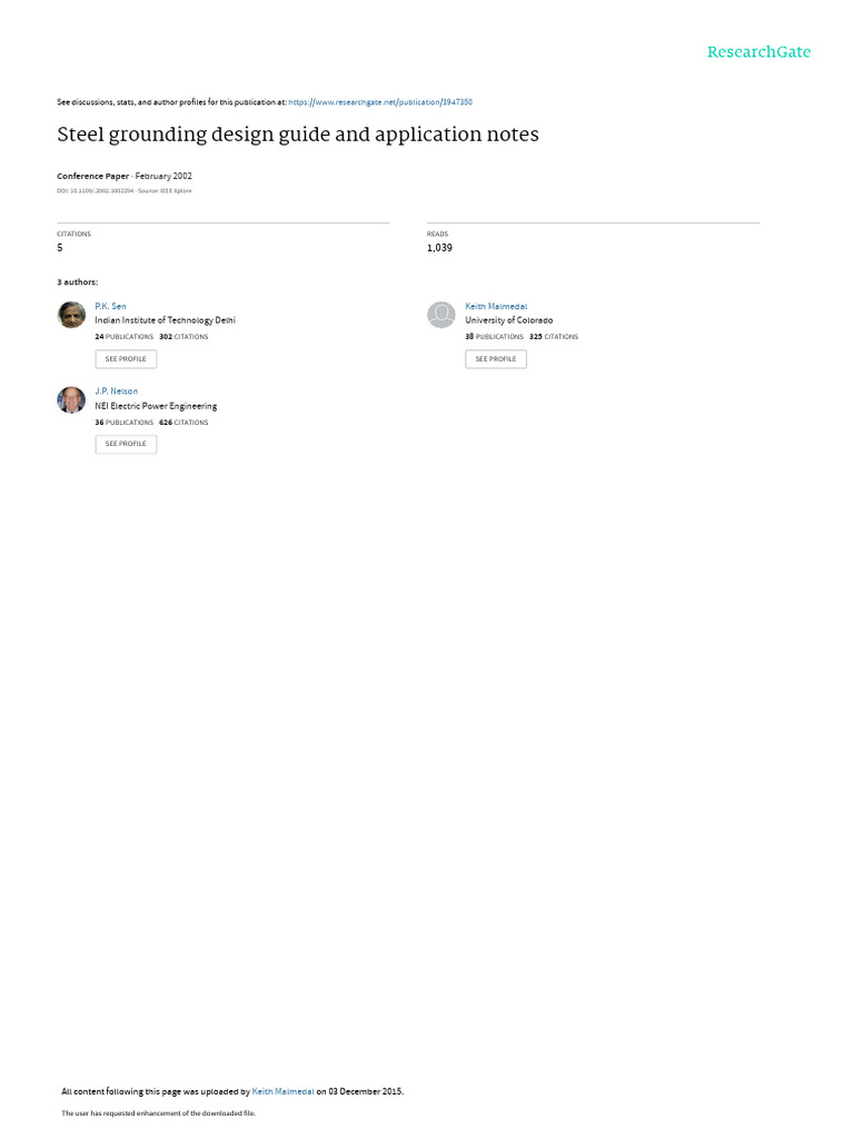 Steel Grounding Design Guide | PDF