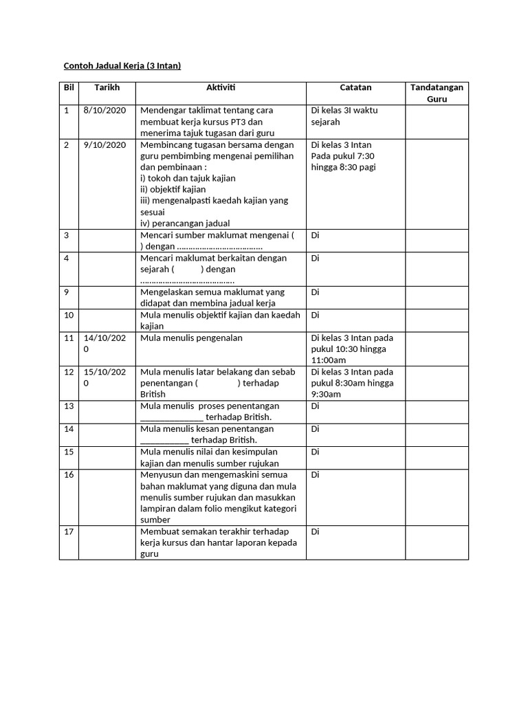 Contoh Rangka Folio | PDF