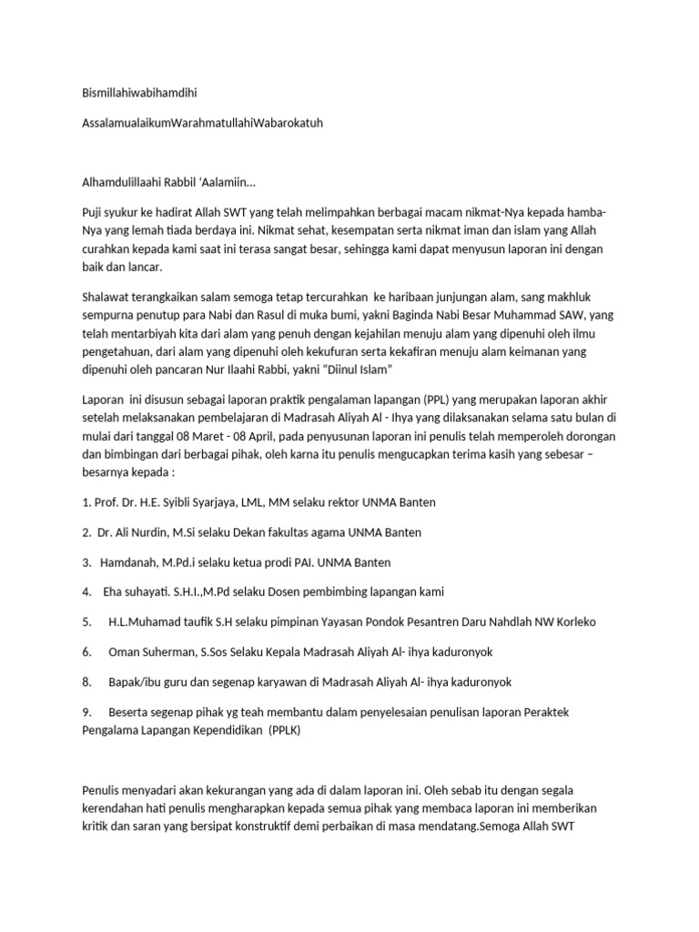 Laporan PPLK | PDF