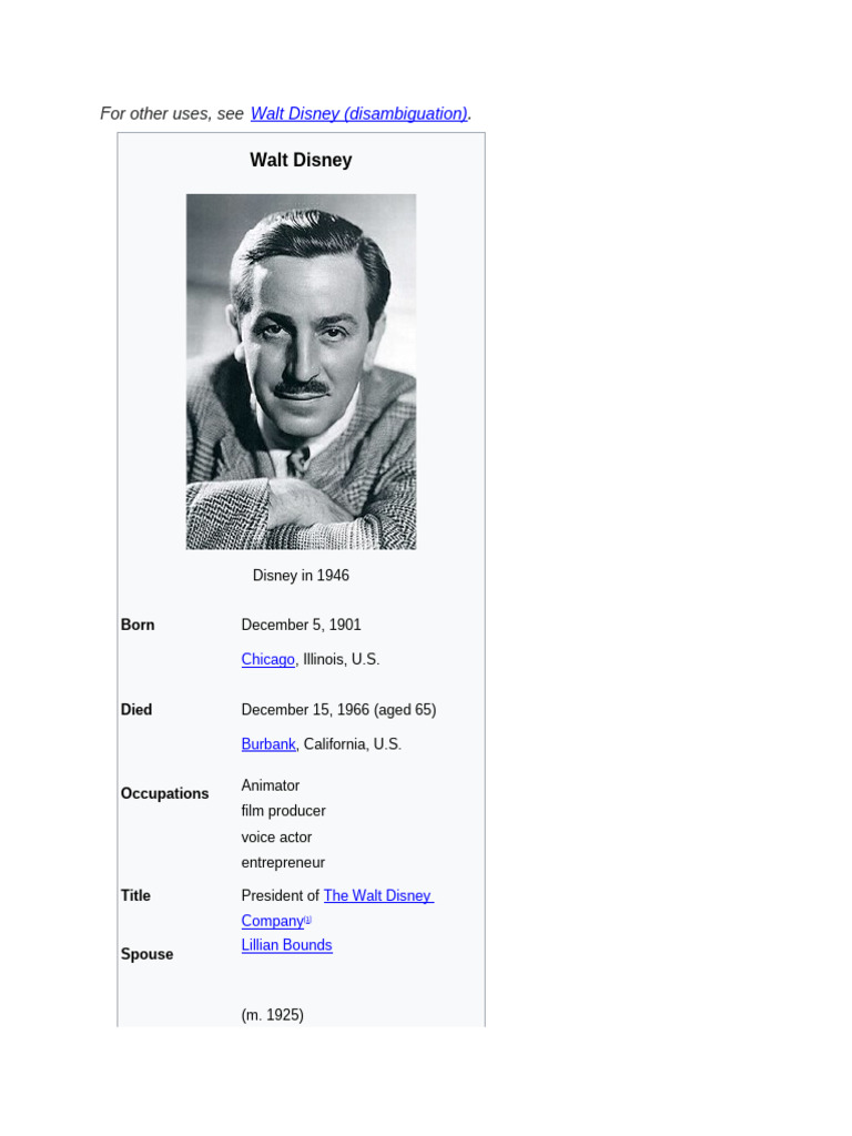 Walt Disney | PDF