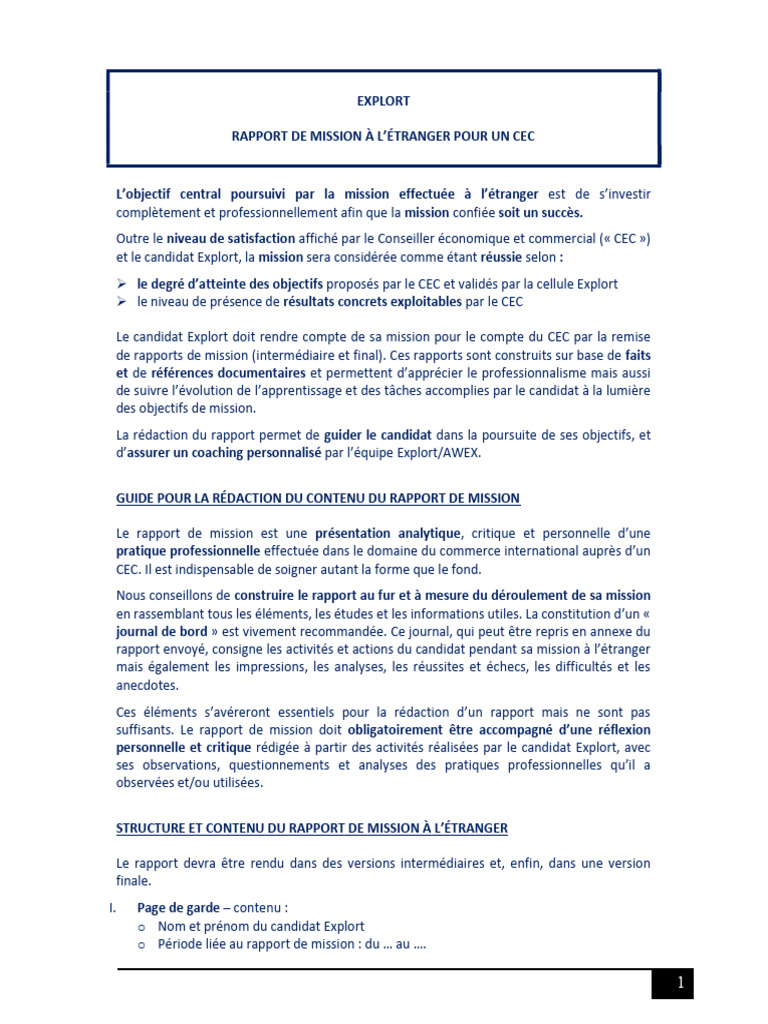 Rapport-de-mission-CEC | PDF