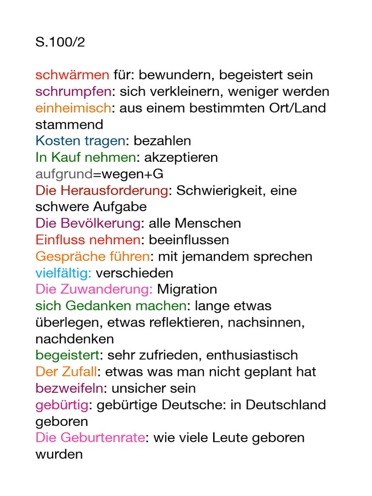 B2 Deutsch Wortschatz | PDF