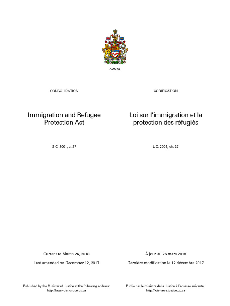 Immigration and Refugee Protection Act | PDF