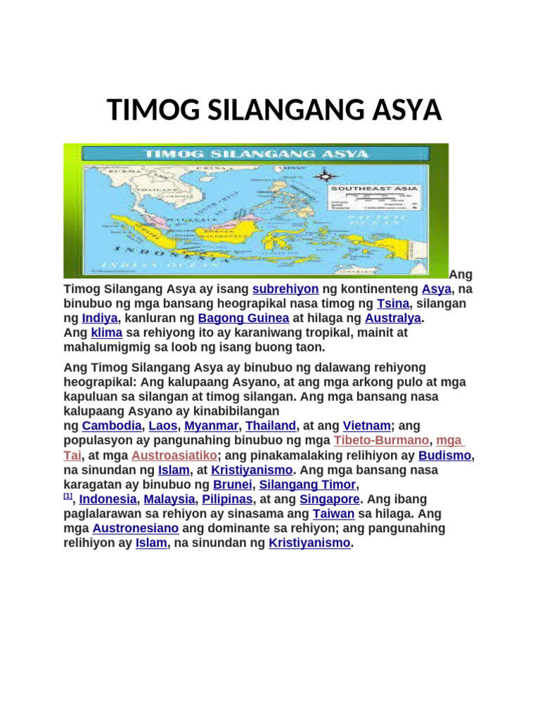 TIMOG-SILANGANG-ASYA | PDF