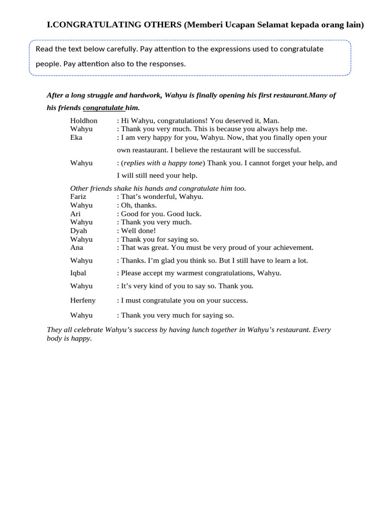 Congratulating and Complimen Expression | PDF