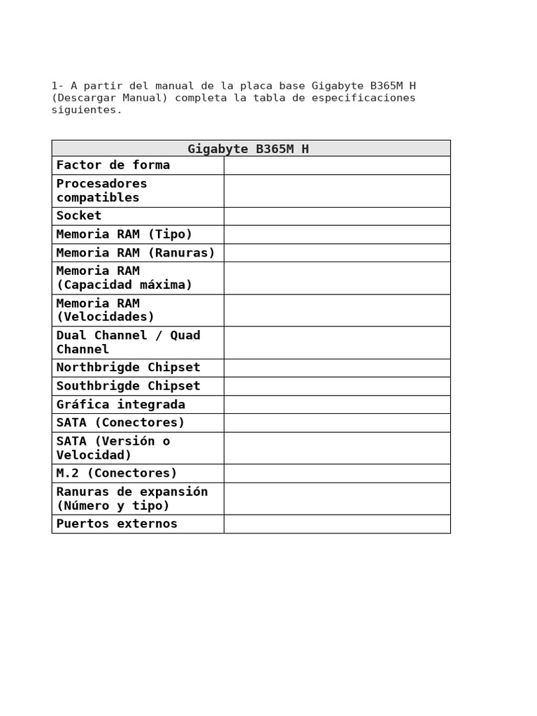 Ejercicio.. Placas Base_Manual | PDF