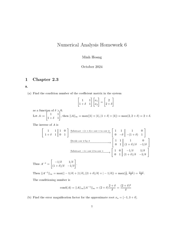 Numerical Analysis HW | PDF