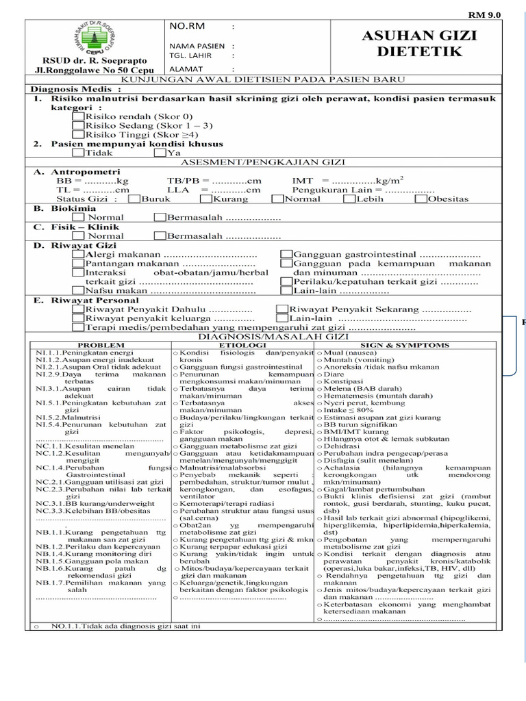 RM 9.0 Asuhan Gizi Dietetik | PDF