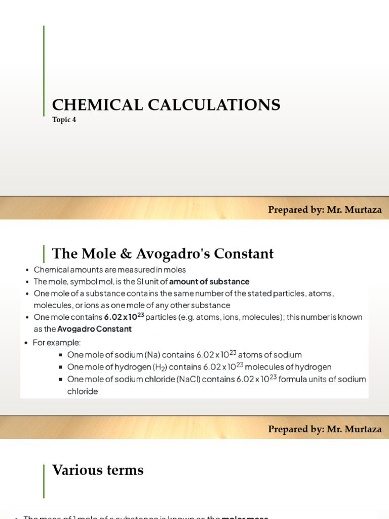 4-CHEMICAL CALCULATIONS | PDF
