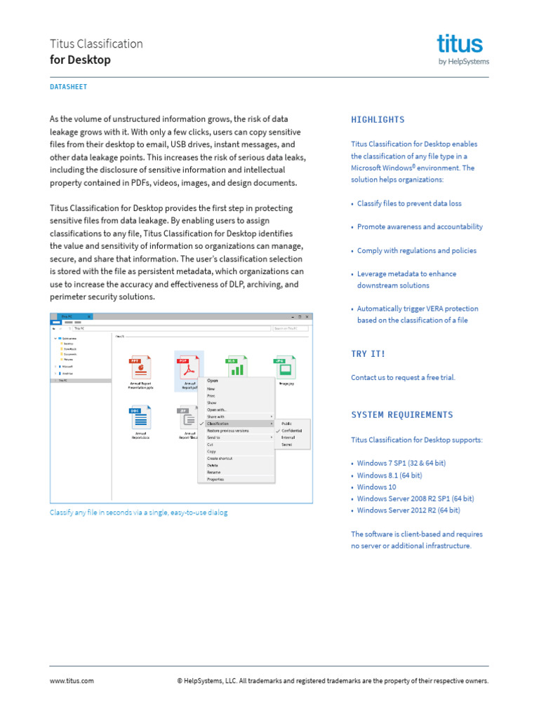 Data Classification Suite Titus | PDF