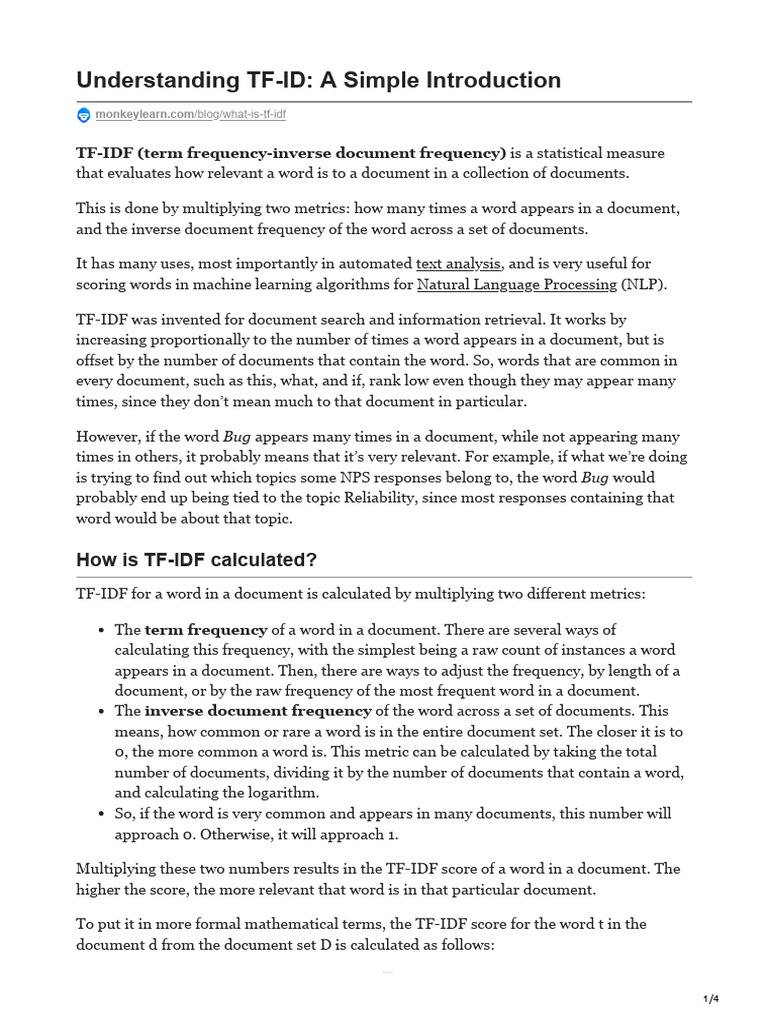 Understanding TF-IDF | PDF