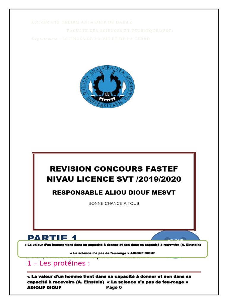 Revision Concours Fastef.docx | PDF