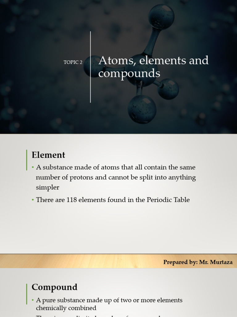 2-Atoms Elements and Compounds (1) | PDF