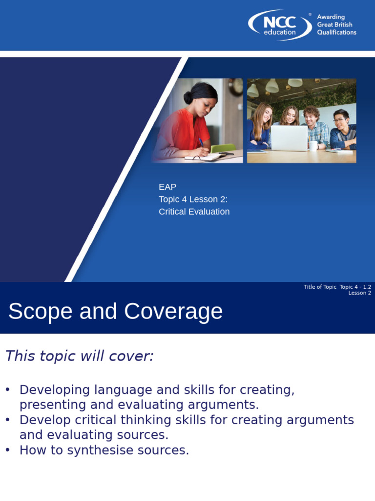 EAP Topic 4 Lesson 02 | PDF