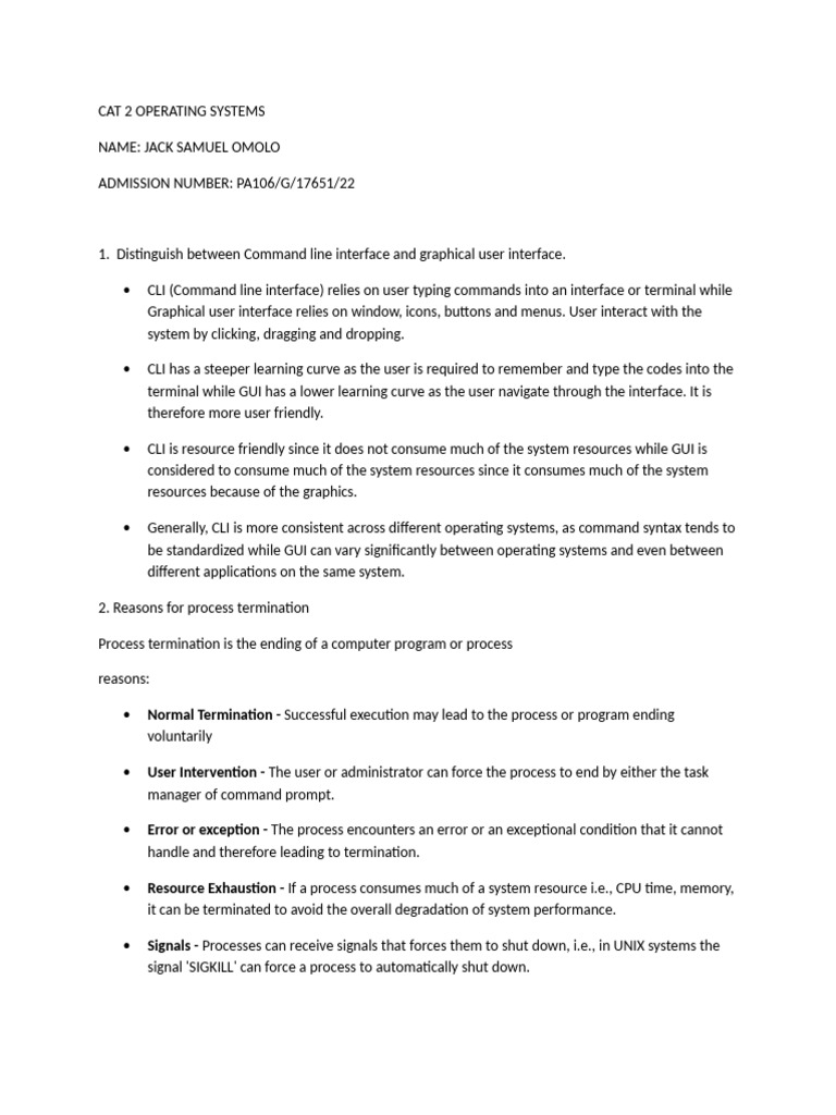 Cat 2 Operating Systems | PDF | Graphical User Interfaces | Command Line Interface