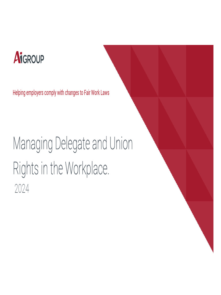 Delegate and Union Workshop Final Version May 24 | PDF