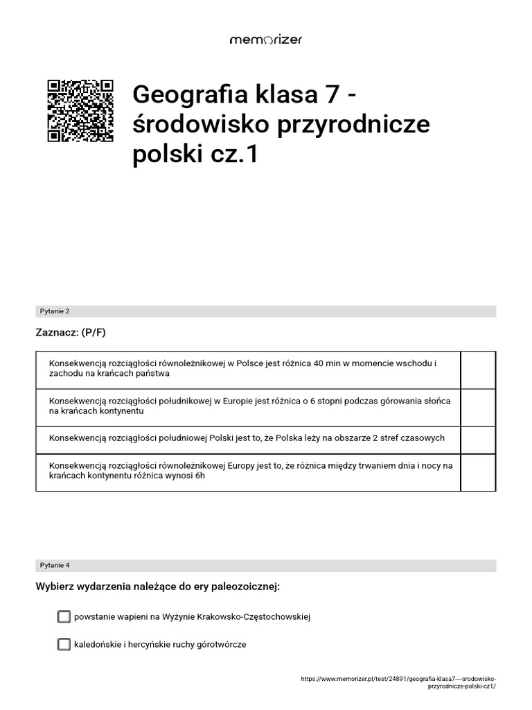 Geografia Klasa 7 - Środowisko Przyrodnicze Polski cz.1 - ROZWIĄŻ | PDF