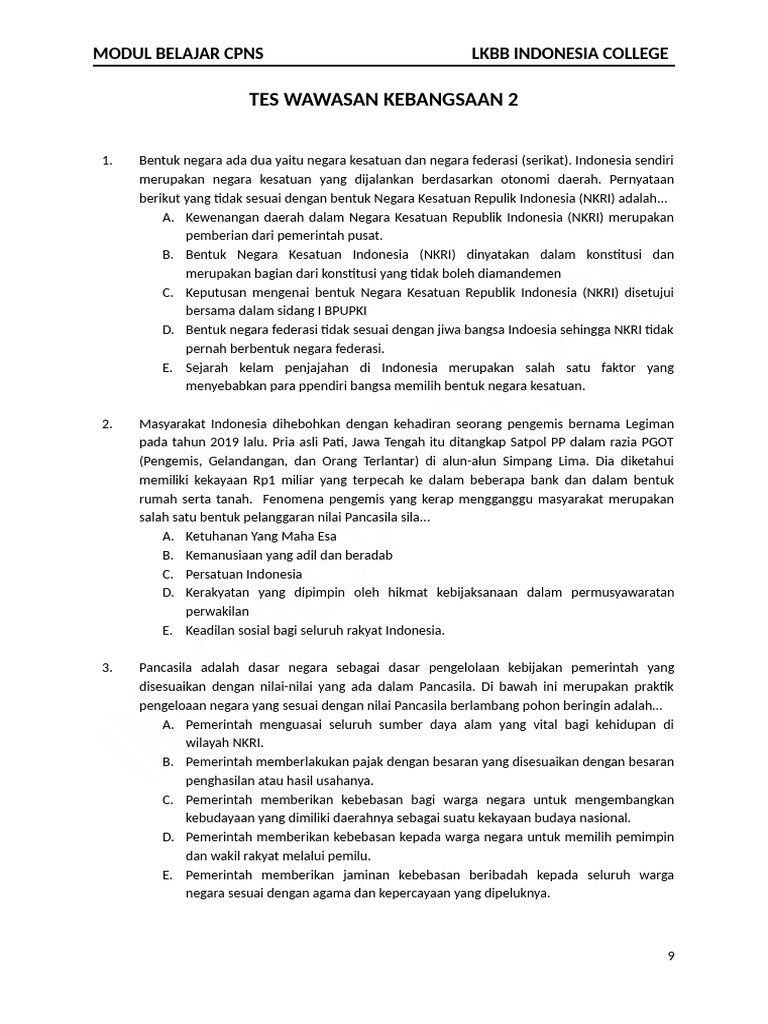 TWK 2 (SOal 2) | PDF