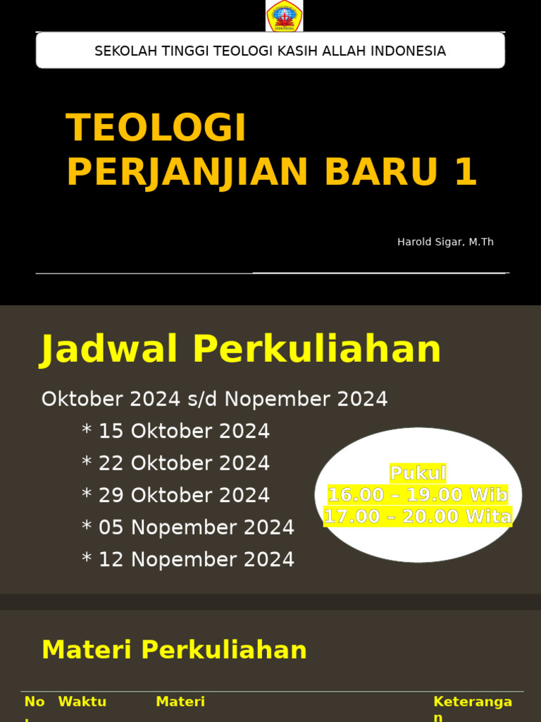 MK Teologi PB1 | PDF