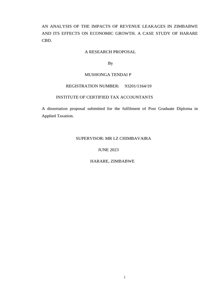 RESEARCH PROPOSAL REVENUE LEAKAGES | PDF