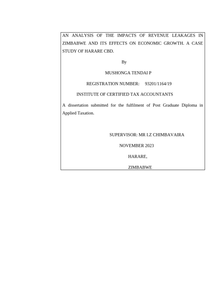 Revenue Leakages Thesis | PDF | Taxes | Customs