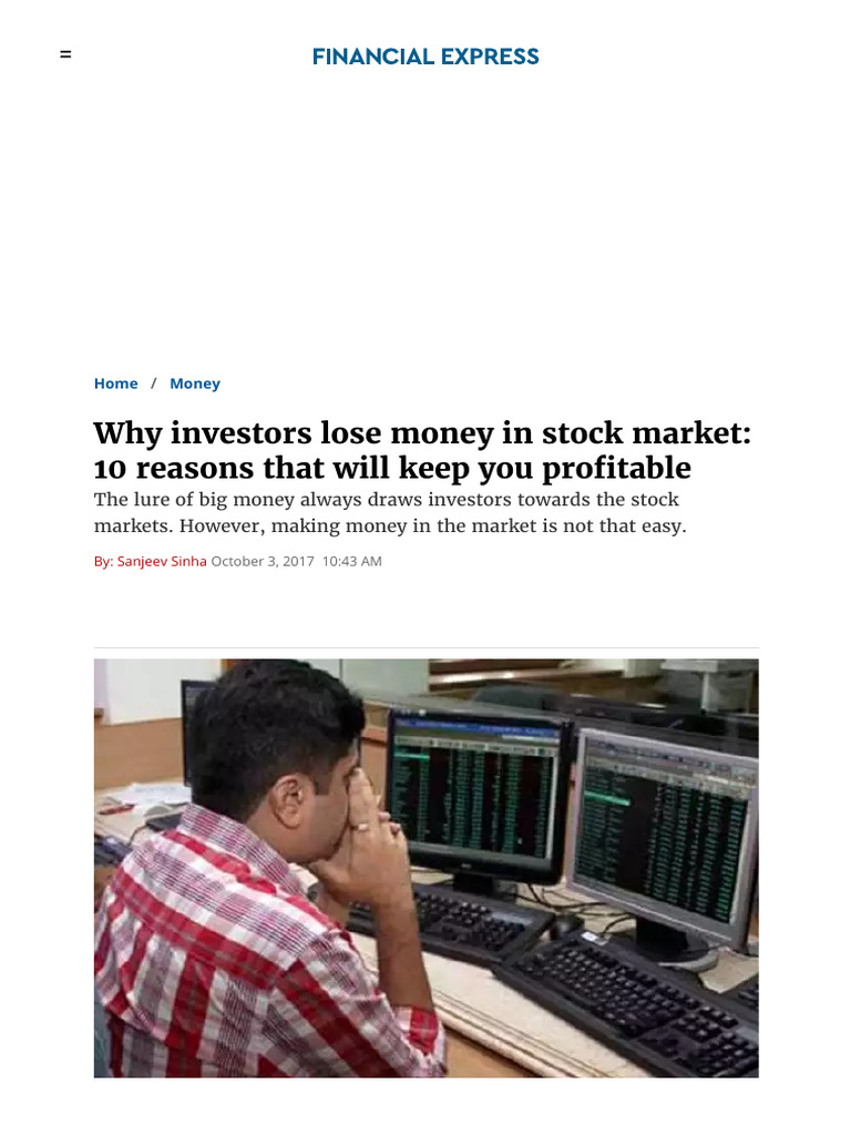 Why Investors Lose Money in Stock Market - 10 Reasons That Will Keep ...