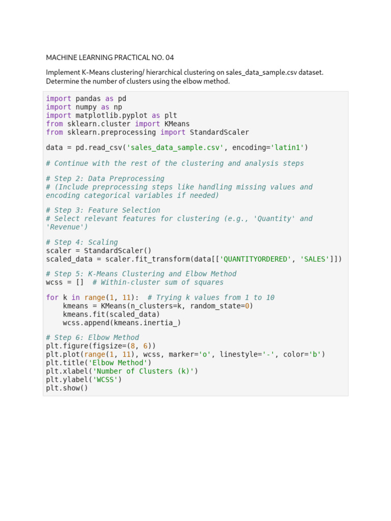 ML Practical No 04 Code | PDF