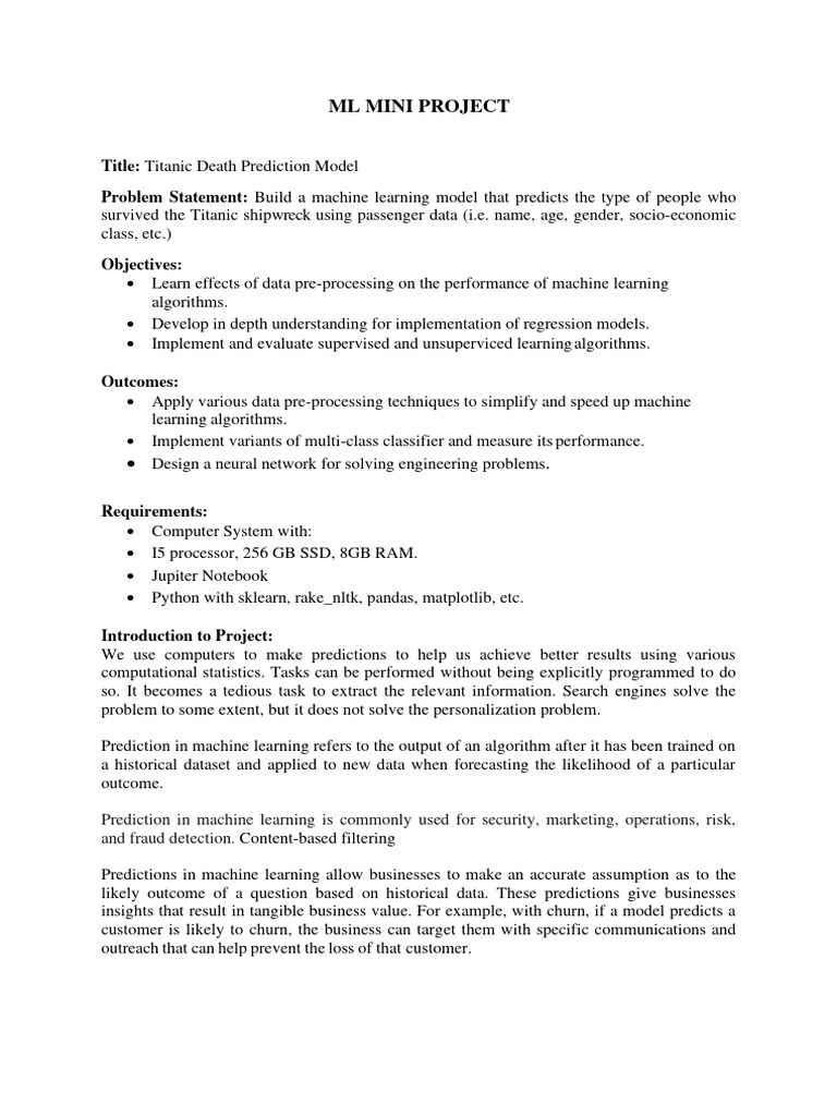 ML Mini Project | PDF