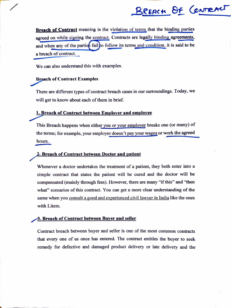 Breach of contract | PDF