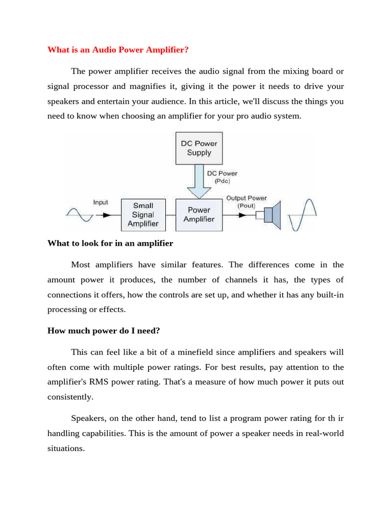 Audio Power Amplifier | PDF