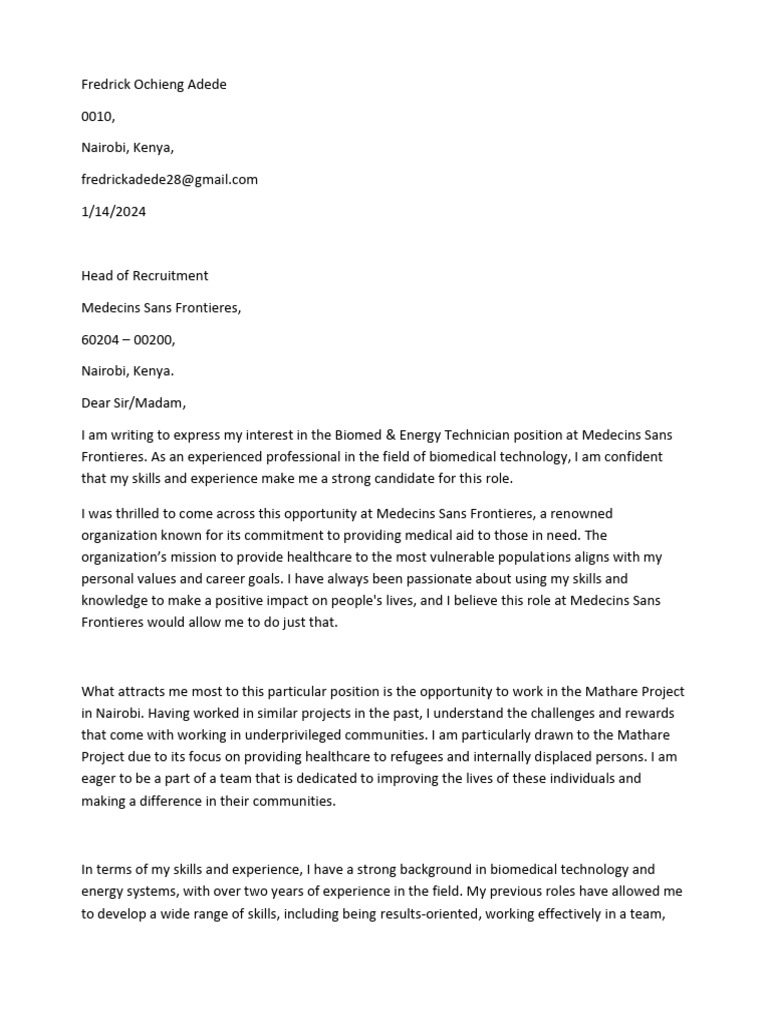 Motivation Letter and Resume | PDF