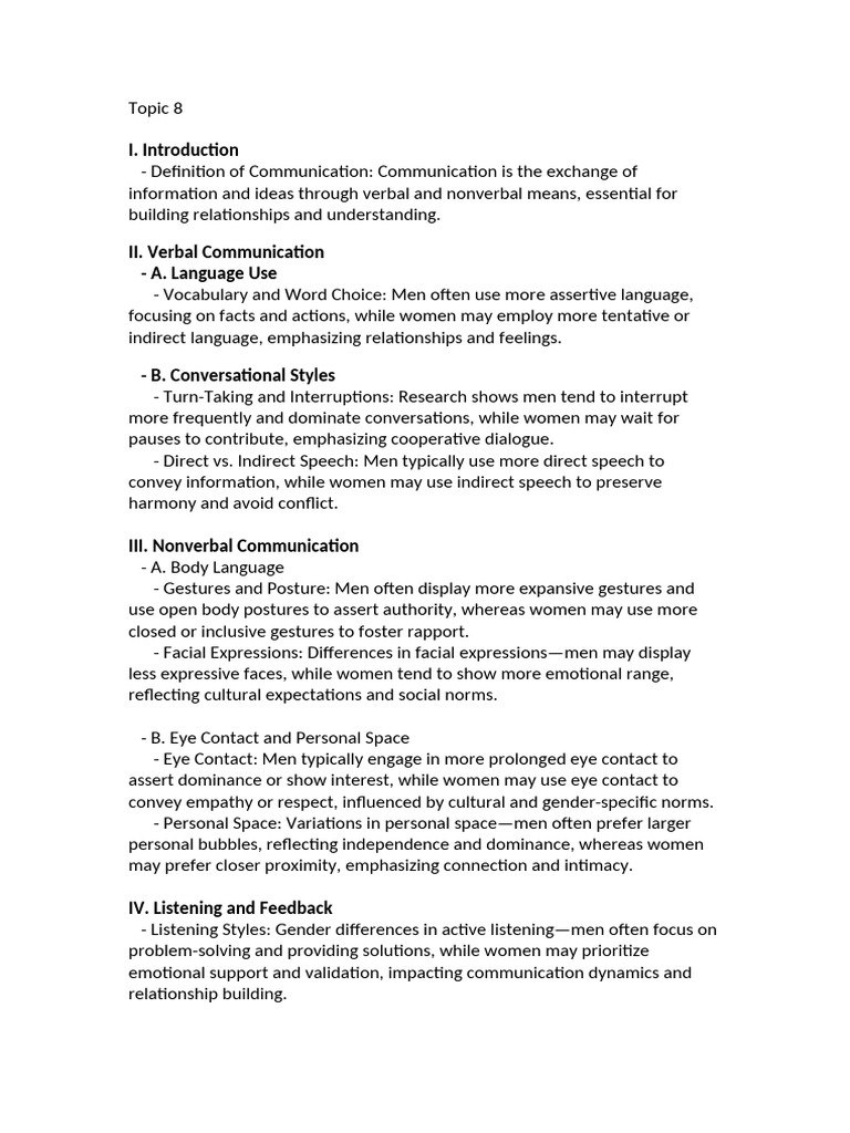 Topic 8 Final Presentation | PDF | Nonverbal Communication | Communication