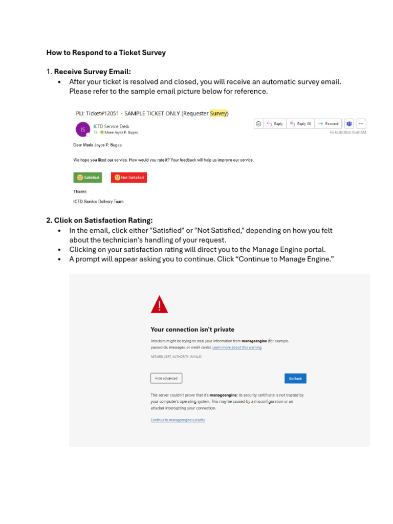 How To Respond To A Ticket Survey | PDF
