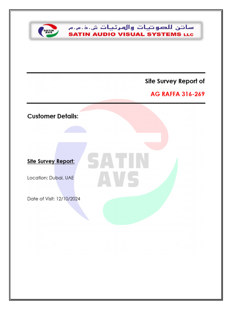 Site Survey Report - AG Raffa 269 | PDF
