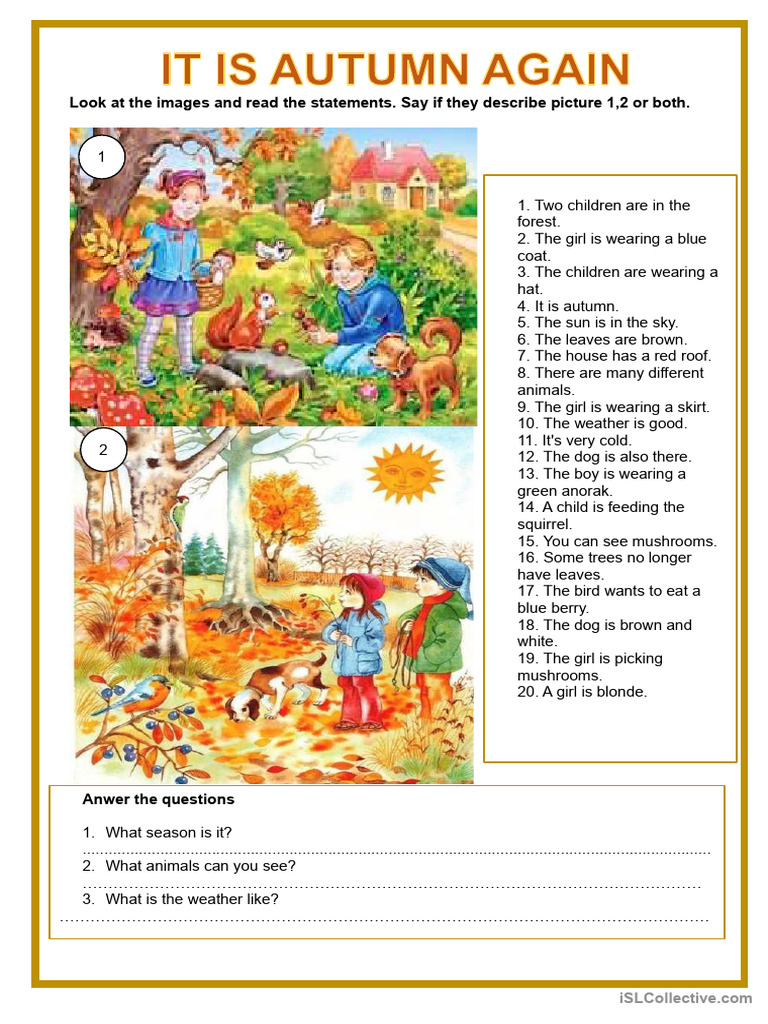 Picture Description - It is Autumn Again | PDF
