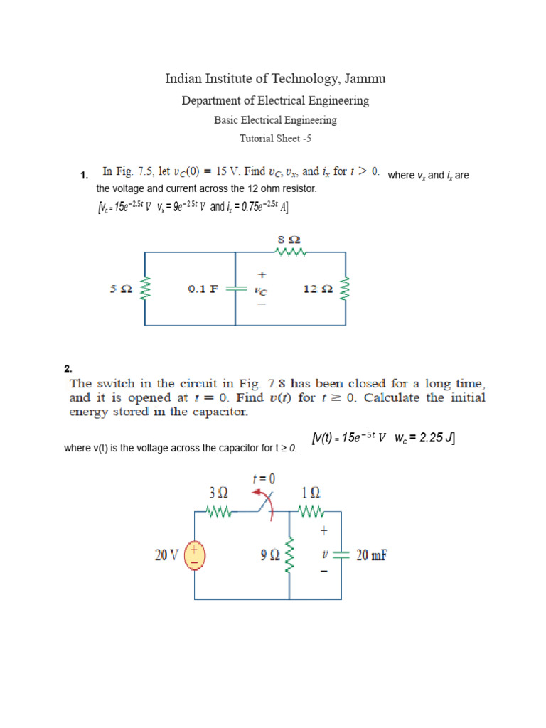 Tutorial Sheet 5 PDF | PDF