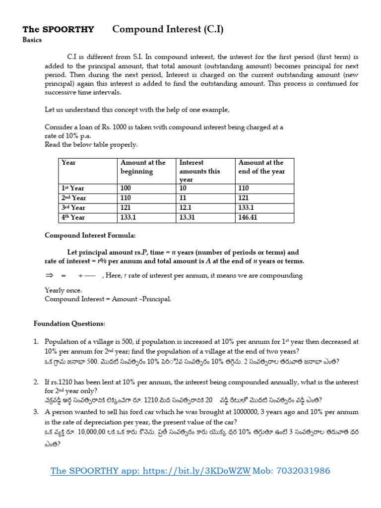 Compound Interest Foundation and Assignment | PDF | Interest | Compound Interest