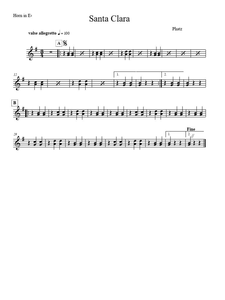 Sta. Clara Horn Eb | PDF