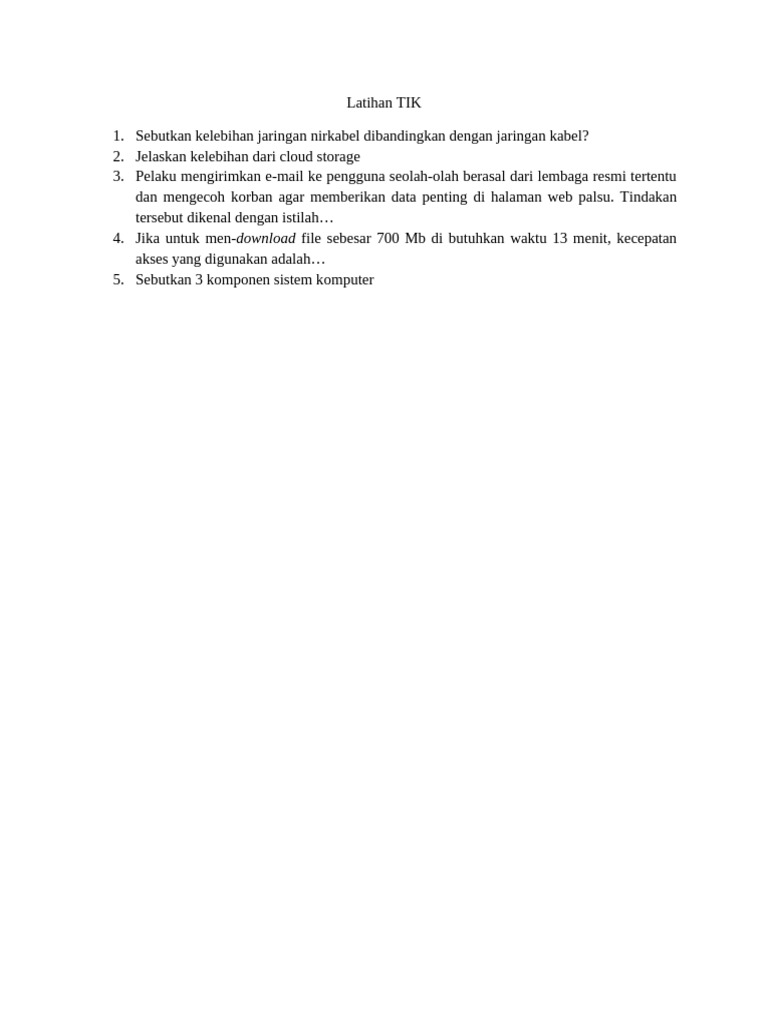 Latihan TIK | PDF