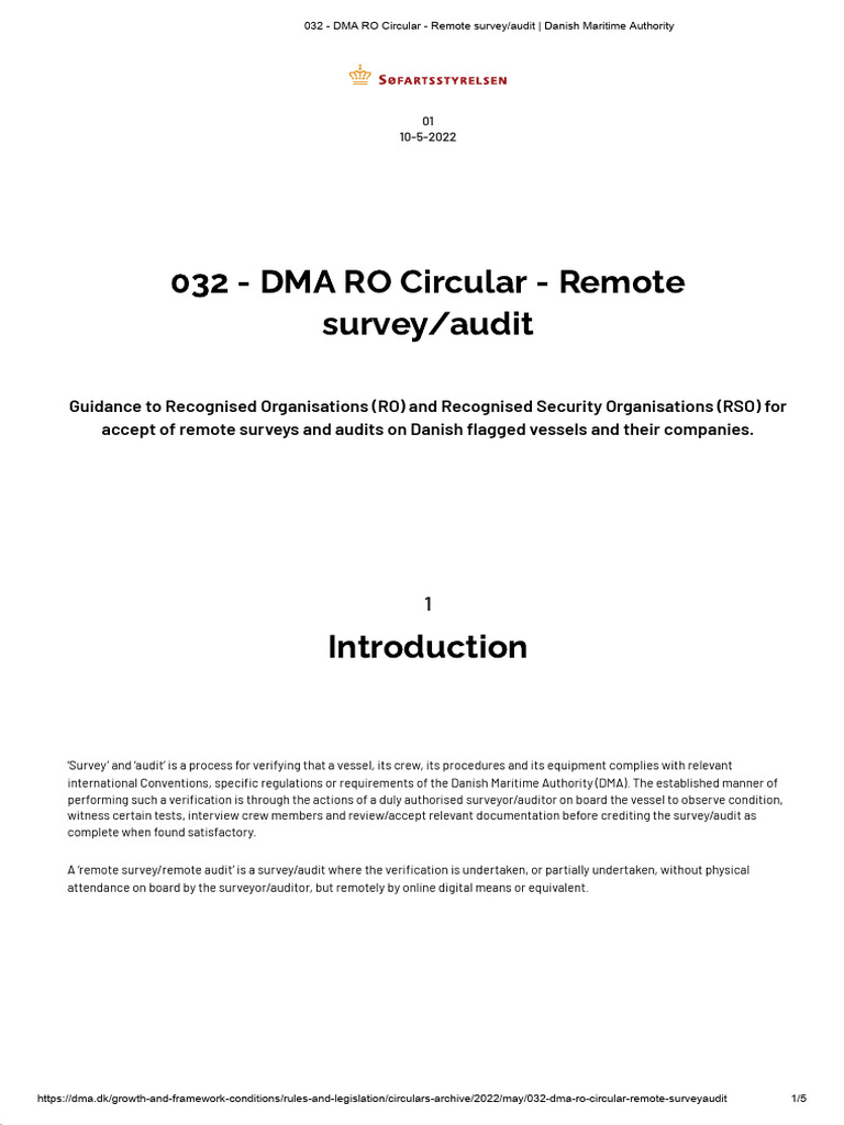 DMA 032 Remote Survey - Audit | PDF