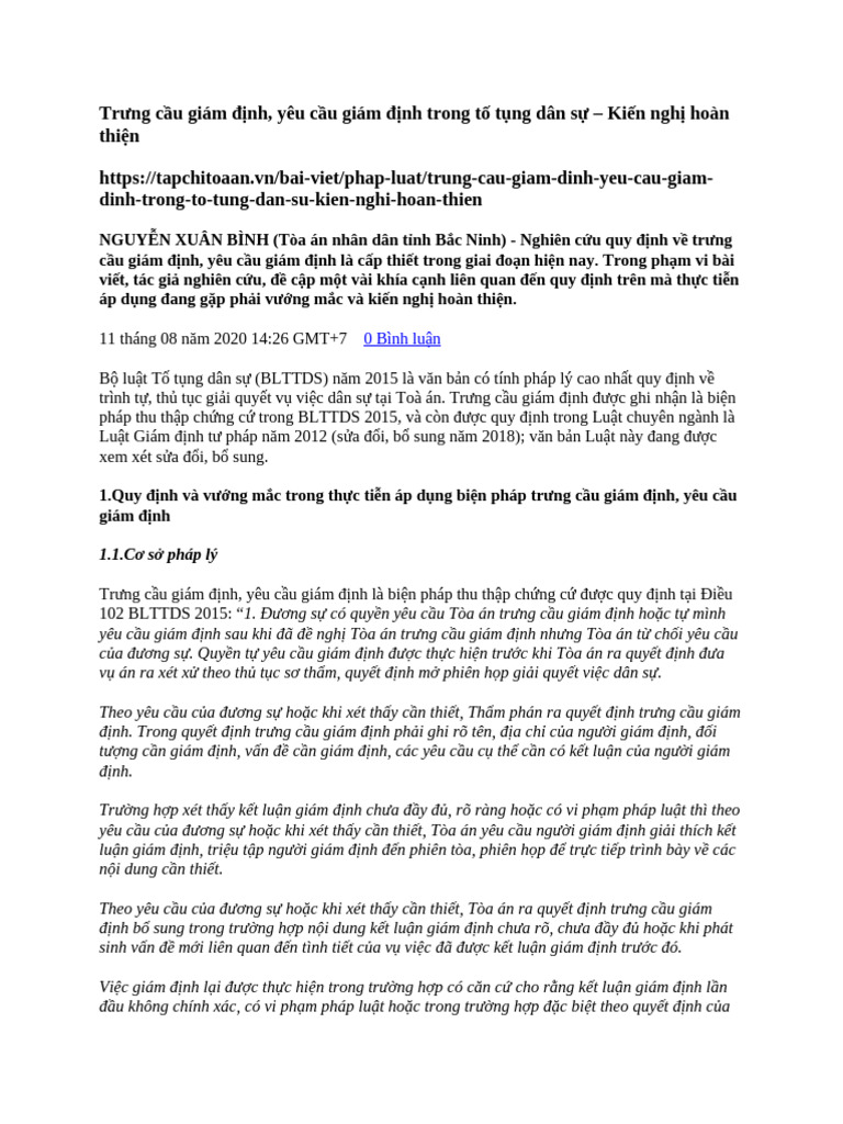 Bat Cap Trung Cau Giam Dinh | PDF